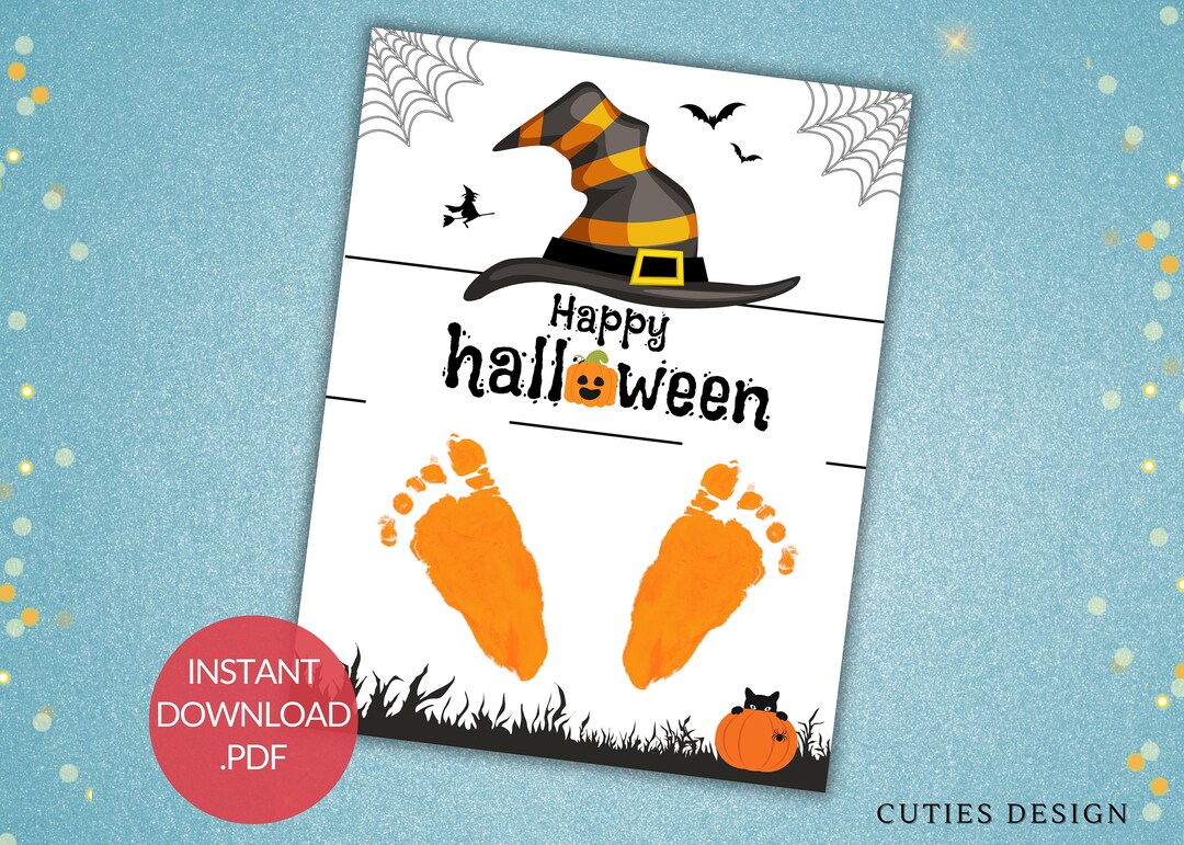 Halloween Footprint Art Craft for Baby Memory Keepsake Gift Toddler ...