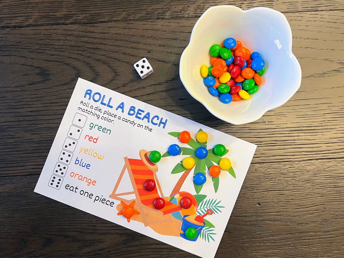 Printable Roll Dice Game, Instant Download Dice Game for Kids and ...