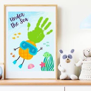 Under the Sea Printable Craft for Baby Handprint Keepsake Art Craft ...