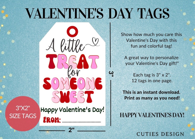 Valentines Day Gift Tags, Printable Valentine's Day Gift Tags, School ...