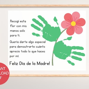 Mother's Day Spanish Handprint Printable Baby Keepsake Art Craft Dia De ...