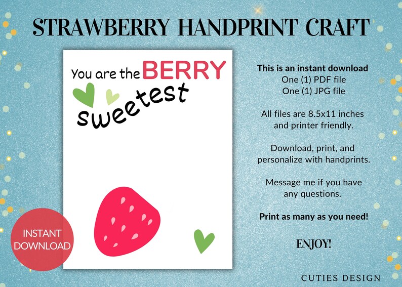 Printable Craft for Baby Toddler Handprint Keepsake Art Craft Teacher ...