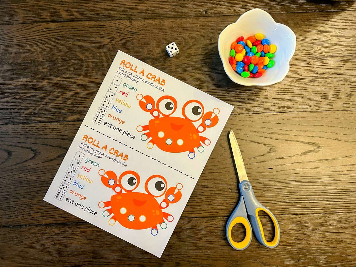 Printable Roll Dice Game, Instant Download Dice Game for Kids and ...