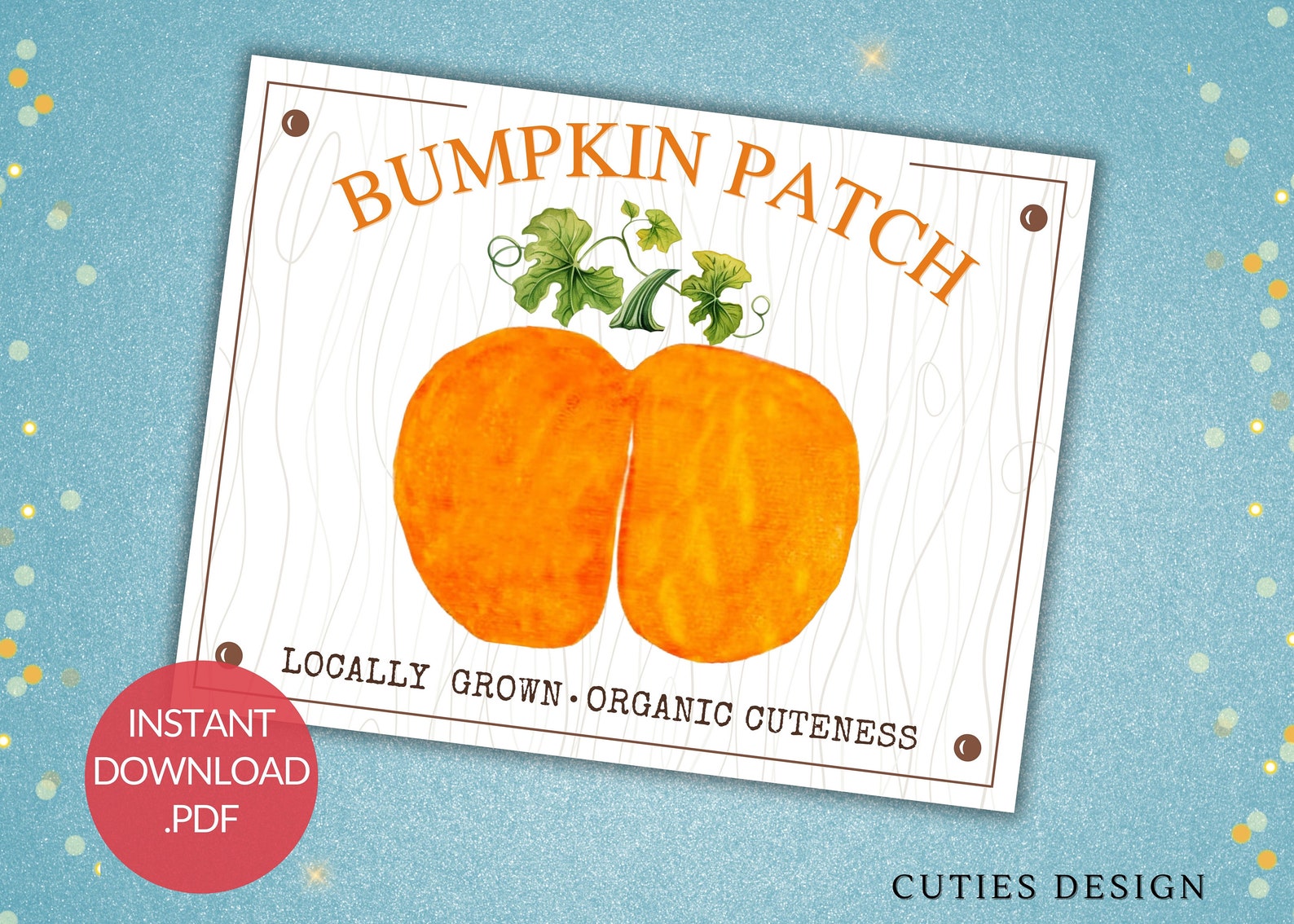 Bumpkin Patch Craft Printable Baby Bottom Print First Halloween Memory ...