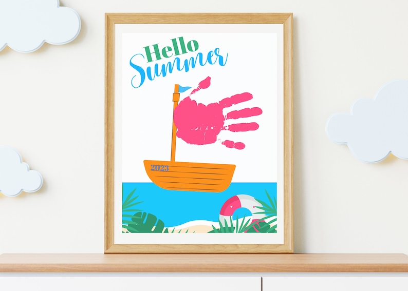 Summer Printable Craft for Baby Toddler Handprint Keepsake Art Craft ...