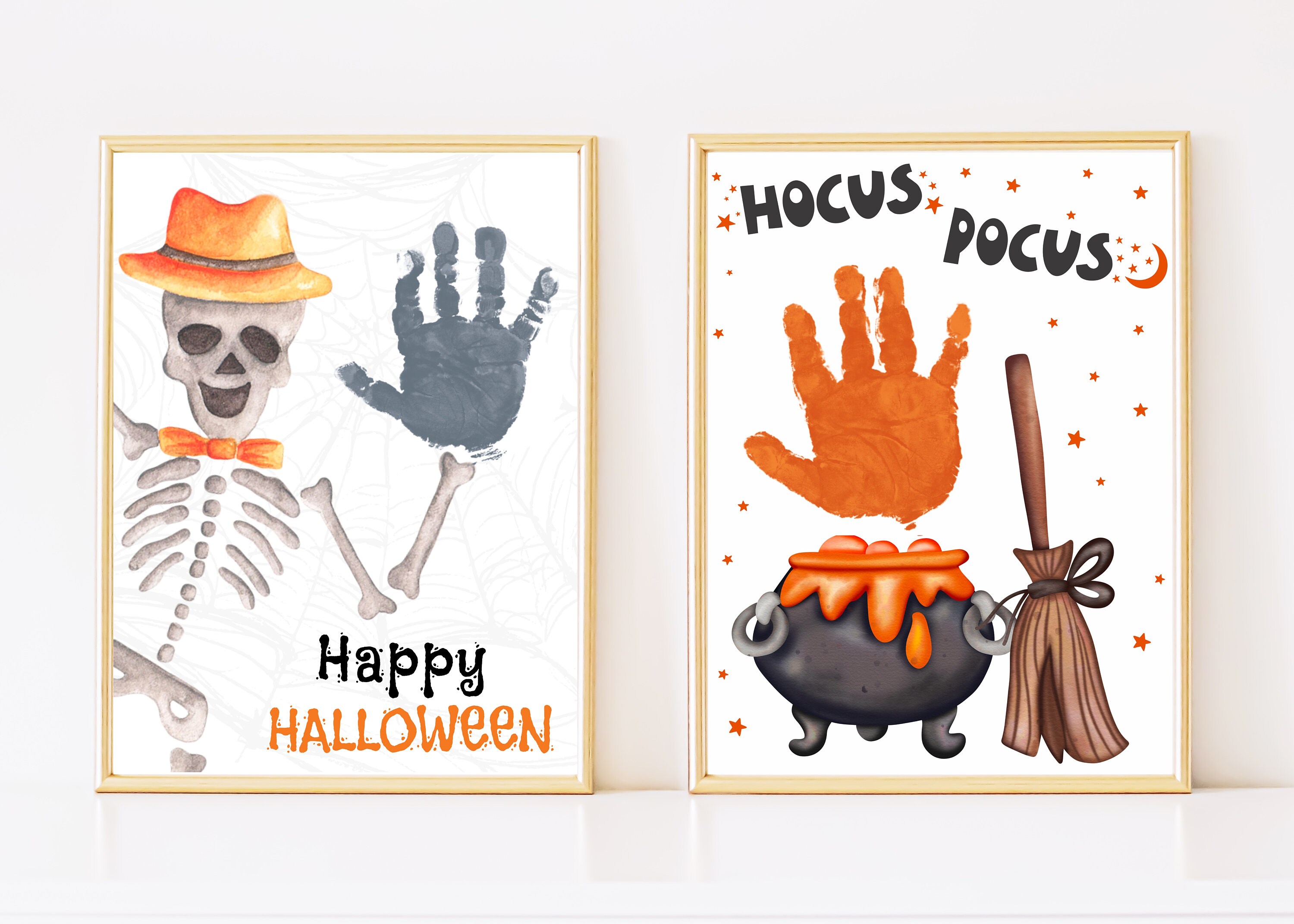 Halloween Handprint Footprint Art Craft Bundle Preschool Activity ...