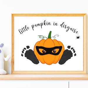 Halloween Printable Craft for Baby Footprint Memory Keepsake Art ...