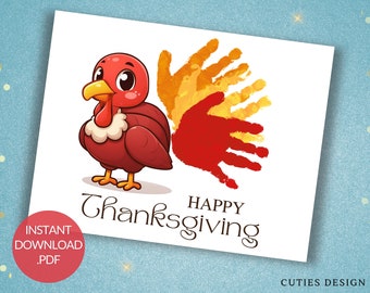 Thanksgiving Handprint Craft Activity Printable Handprint - Etsy
