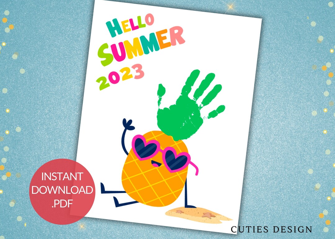 Summer Printable Craft for Baby Toddler Handprint Keepsake Art Craft ...