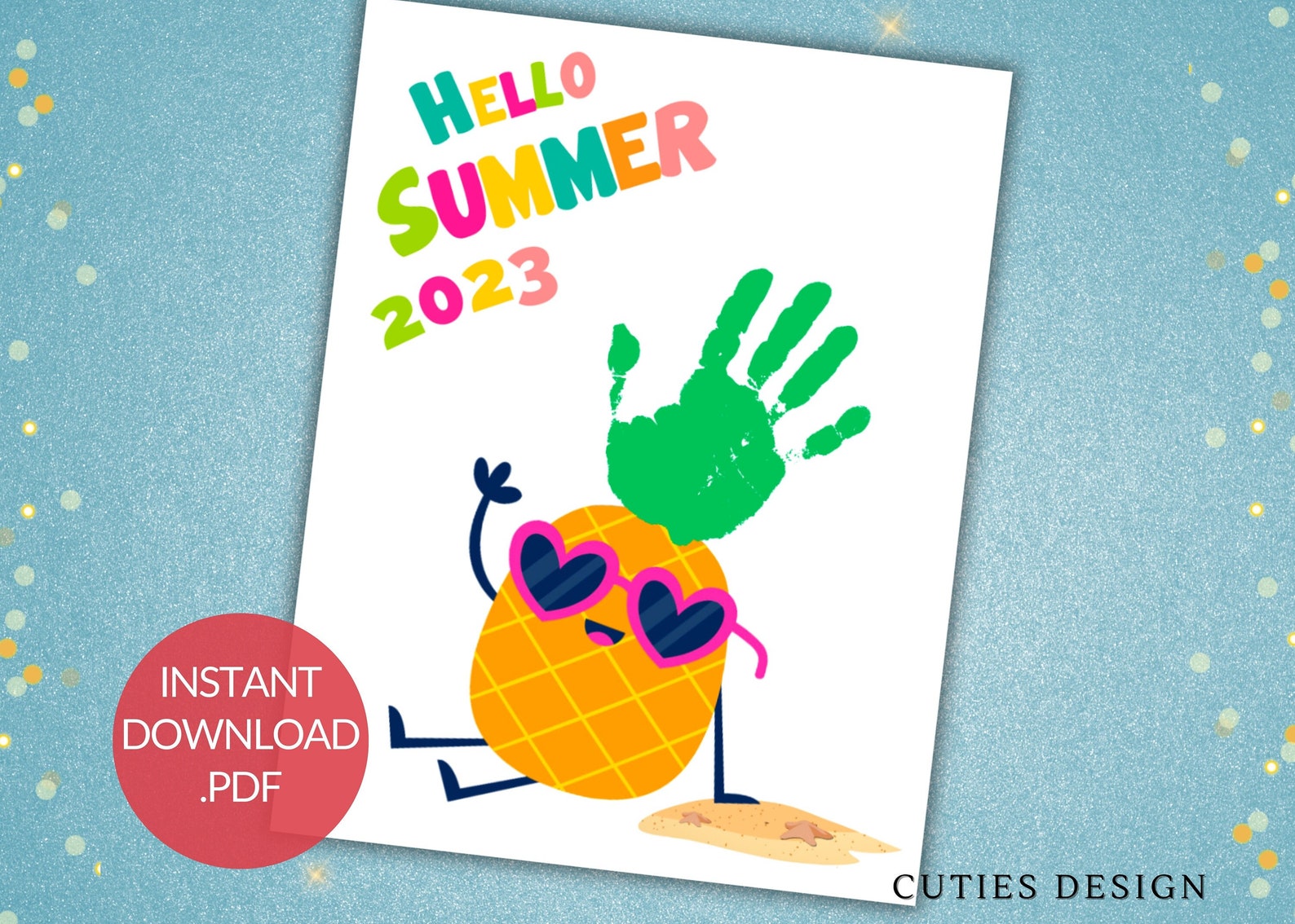 Summer Printable Craft for Baby Toddler Handprint Keepsake Art Craft ...