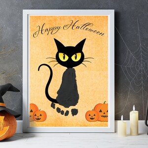 Halloween Printable Craft for Baby Footprint Keepsake Art Craft Teacher ...