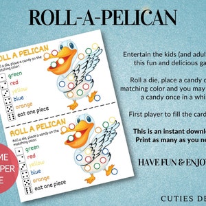 Printable Roll Dice Game, Instant Download Dice Game for Kids and ...