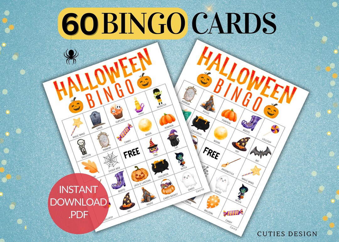 Halloween BINGO Game Printable Instant Download Halloween Party Game ...