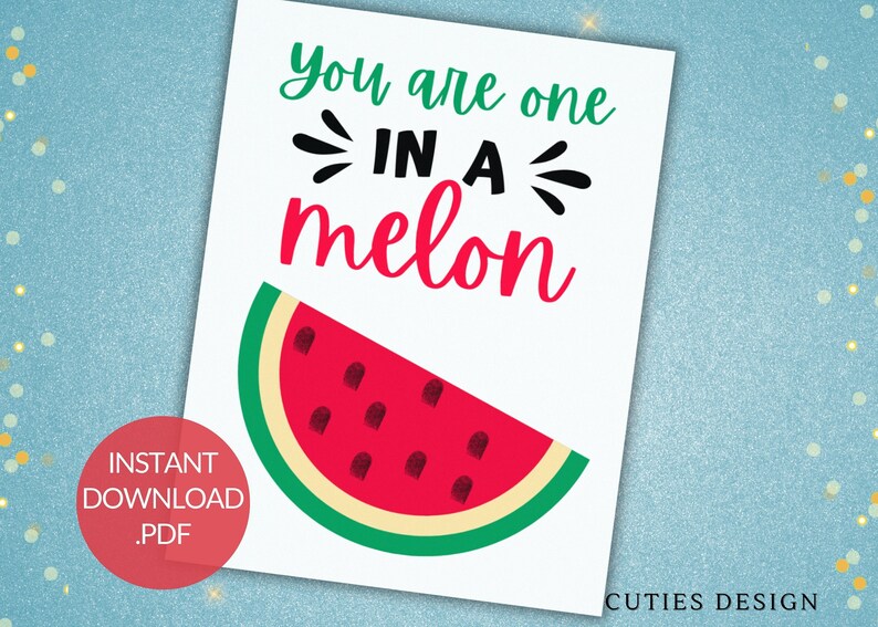 Printable Craft for Baby You Are One in A Melon Fingerprints Keepsake ...