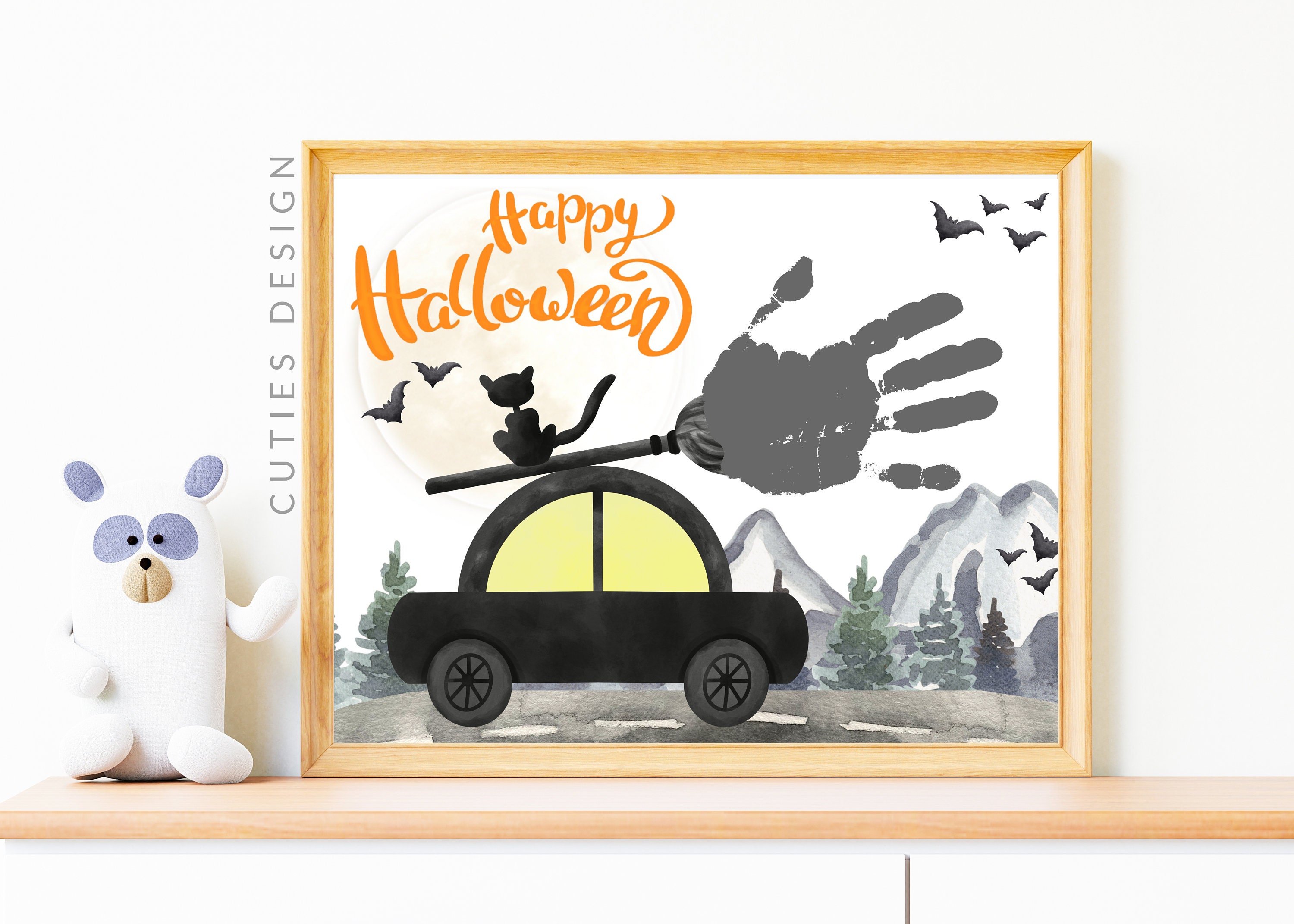 Halloween Handprint Art for Kids and Toddlers Printable Craft Pre ...