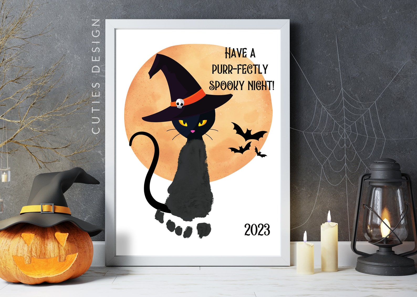 Handprint Art Halloween Preschool Activity Craft for Baby Footprint ...