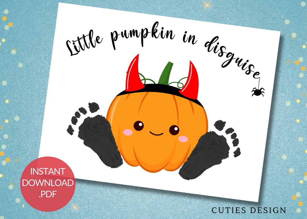 Halloween Printable Craft for Baby Footprint Memory Keepsake Art ...