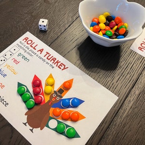Roll a Turkey Thanksgiving Game, Instant Download Thanksgiving Game for ...