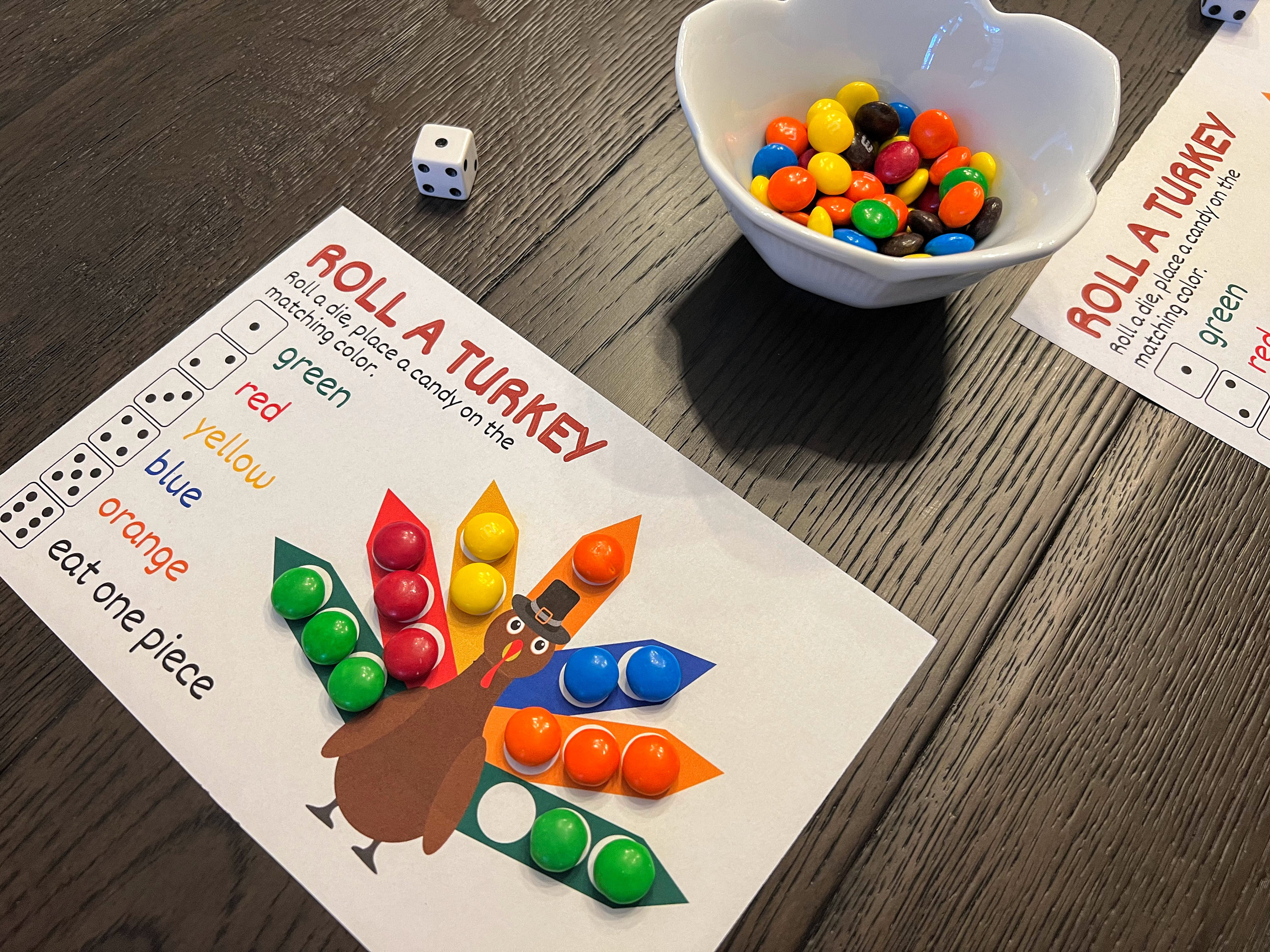 Roll a Turkey Thanksgiving Game Instant Download Thanksgiving - Etsy