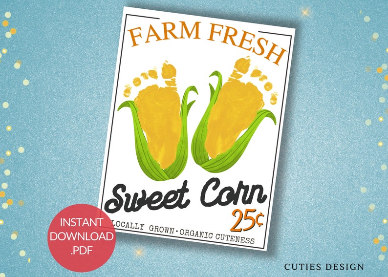 Footprint Fall Craft Printable Thanksgiving Art Baby Memory Keepsake ...