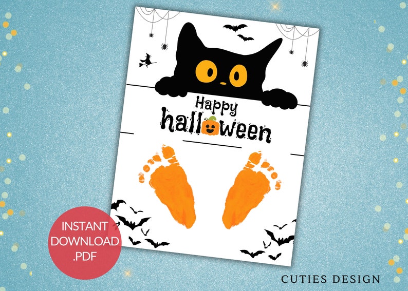 Handprint Art Halloween Activity for Kids Preschool Craft Footprint ...