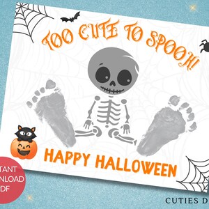 Halloween Gift Printable Craft for Baby Skeleton Footprint Memory ...