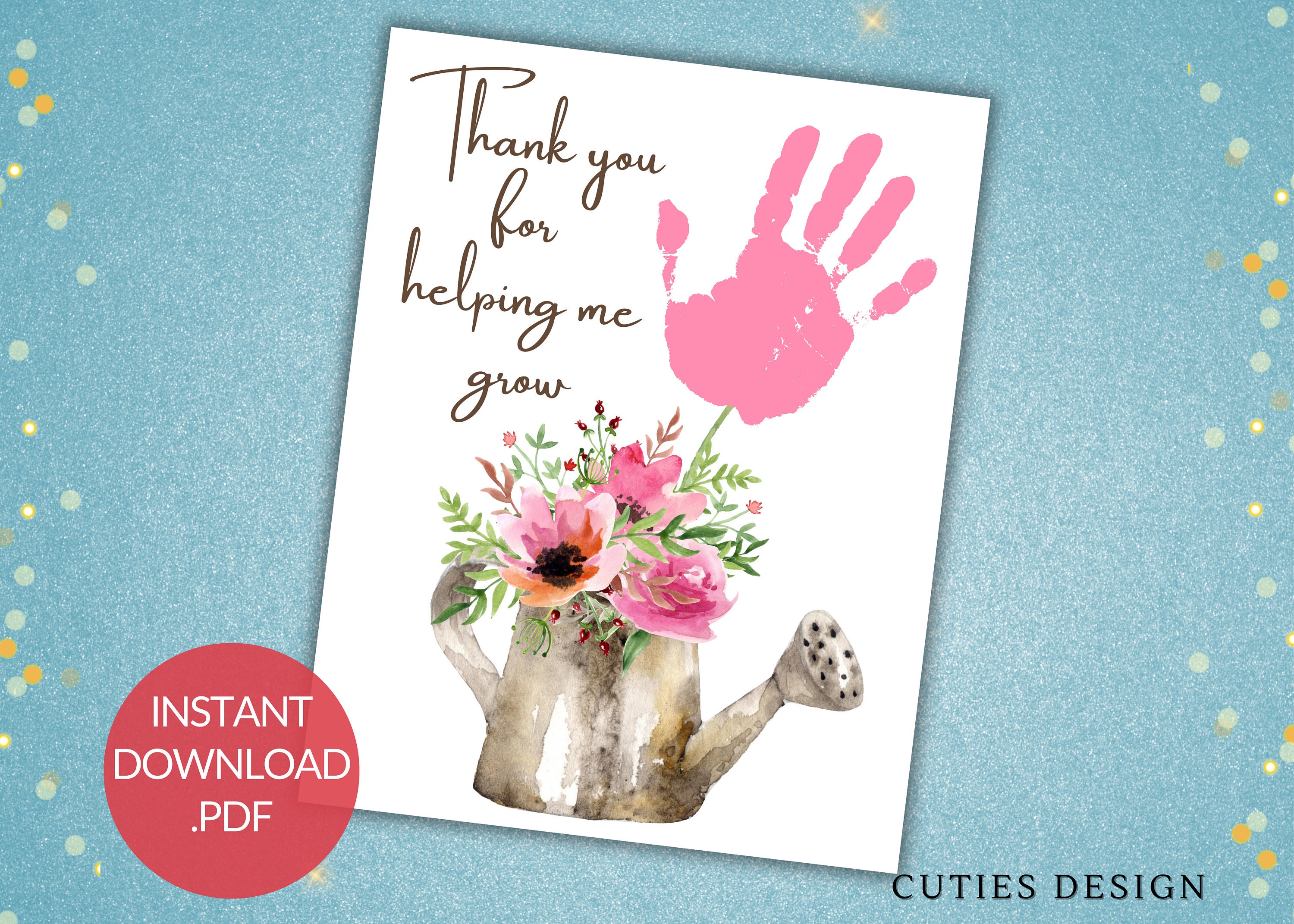 Flower Handprint Art Print Downloads Happy Mothers Day Handprint Poem ...