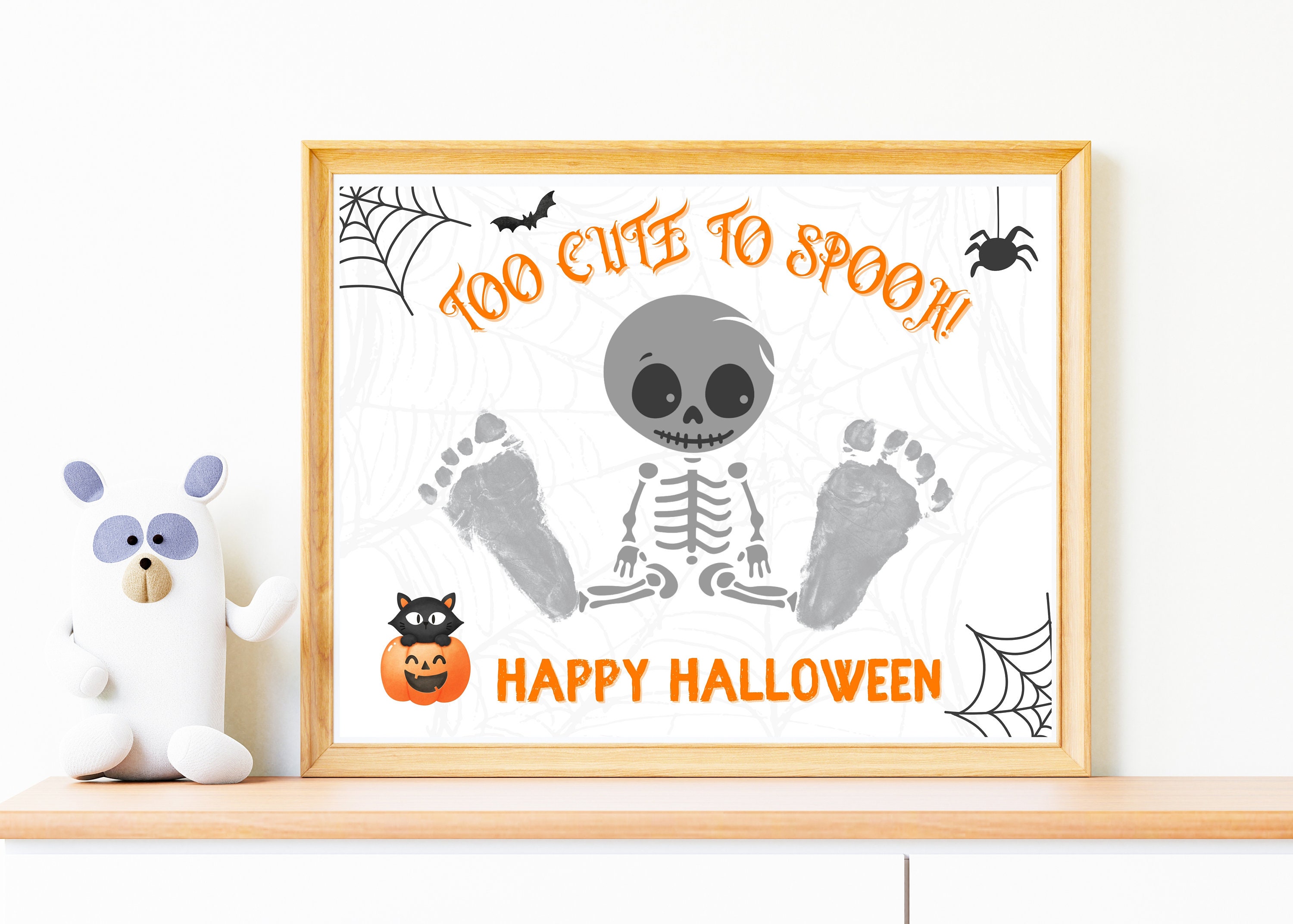 Halloween Gift Printable Craft for Baby Skeleton Footprint Memory ...