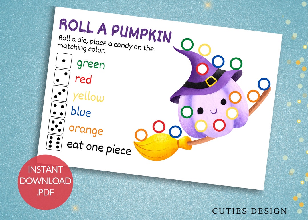 Halloween Game Roll a Die Instant Download Halloween Party Game for ...