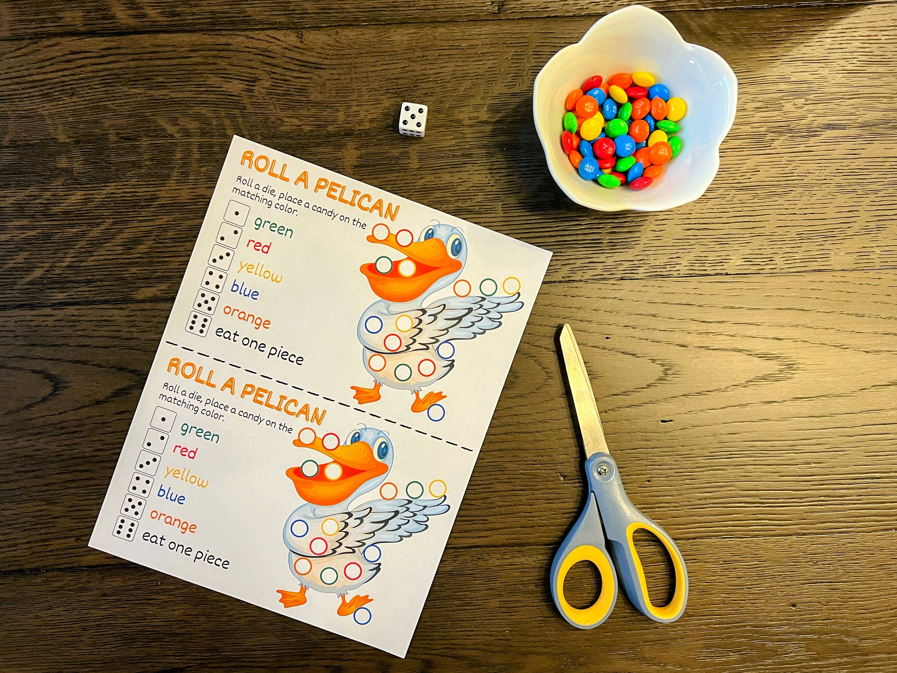 Printable Roll Dice Game, Instant Download Dice Game for Kids and ...
