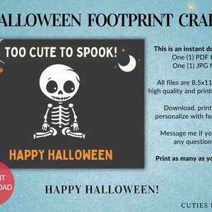 Halloween Gift Printable Craft for Baby Skeleton Footprint Memory ...