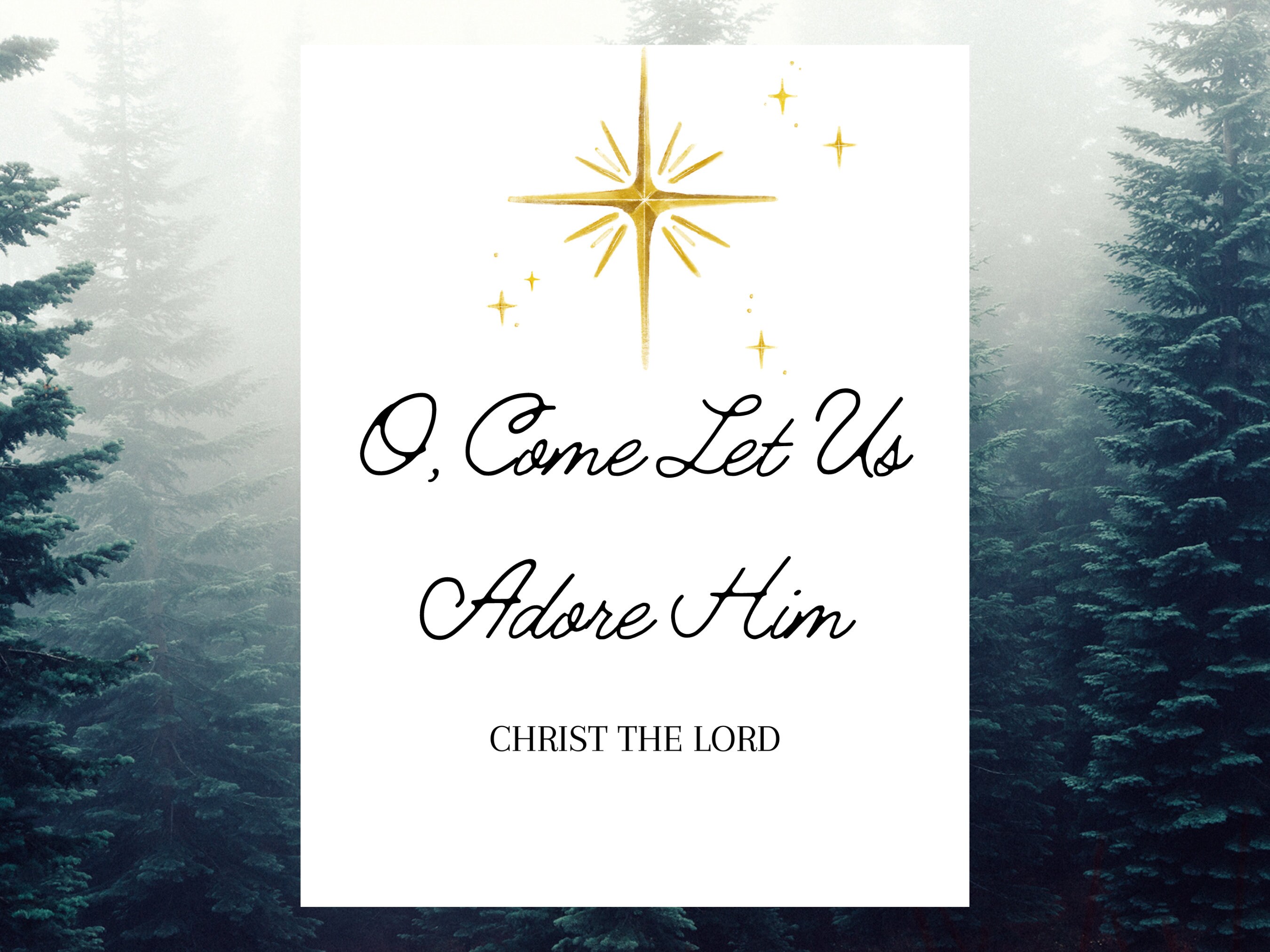 Christmas Decor, Christmas Wall Art, O Come Let Us Adore Him Print ...