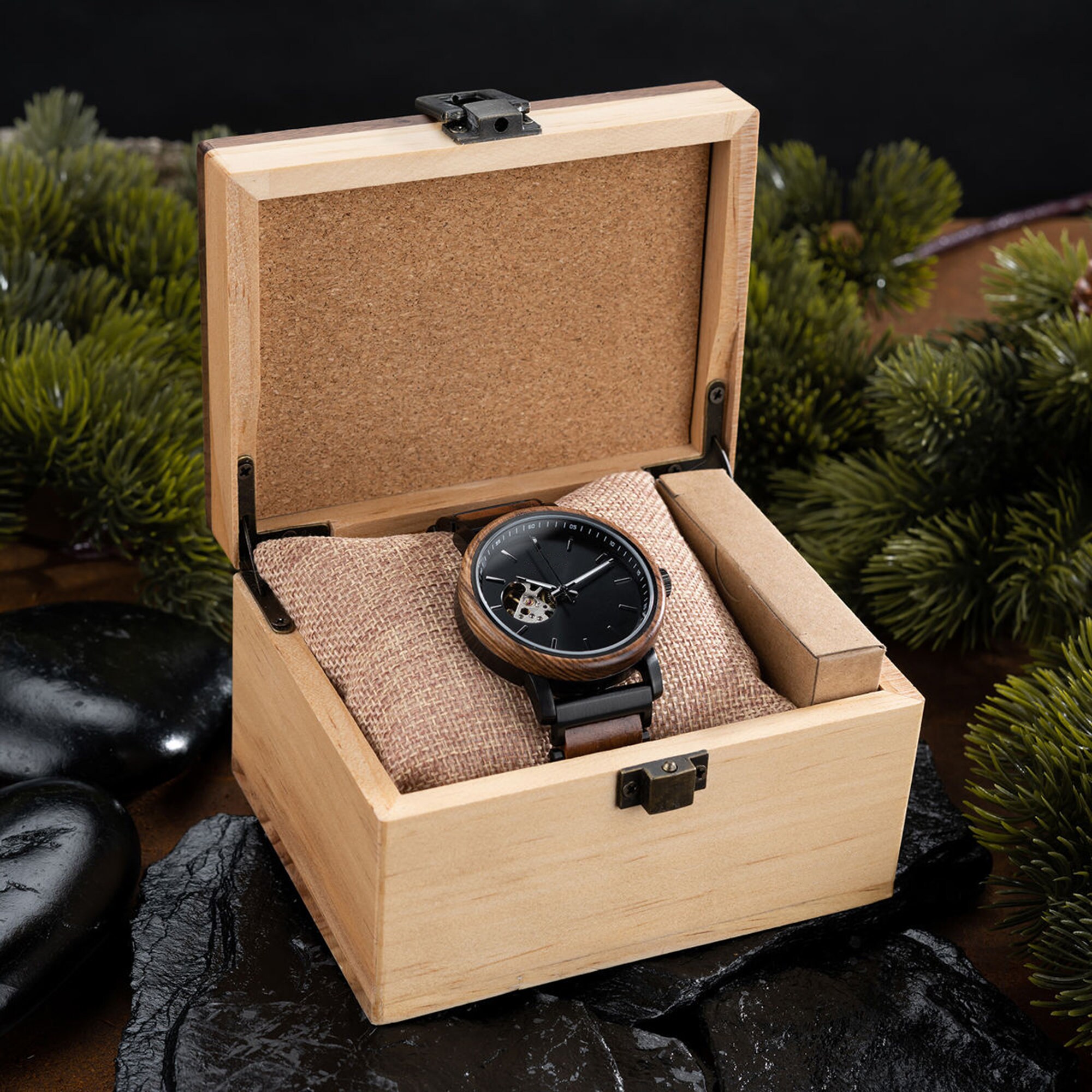 Classic Automatic Wooden Men Watch Collection Tigerwood - Etsy