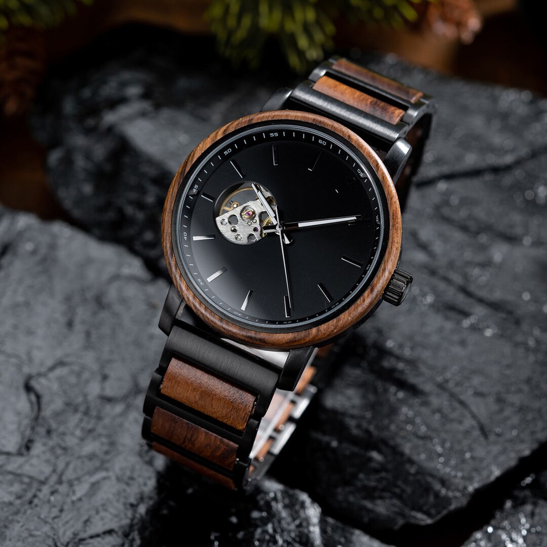 Classic Automatic Wooden Men Watch Collection Tigerwood - Etsy