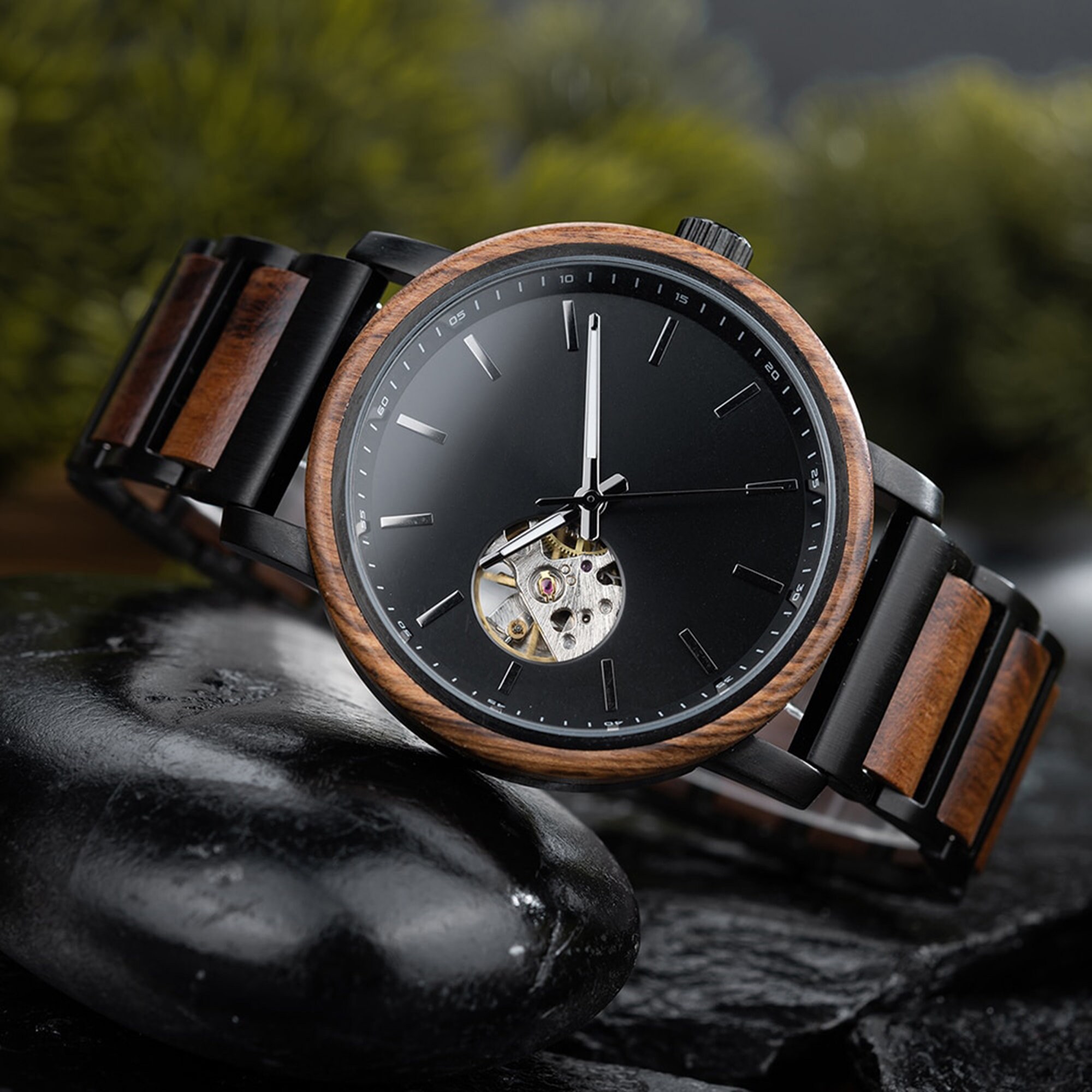 Classic Automatic Wooden Men Watch Collection Tigerwood - Etsy