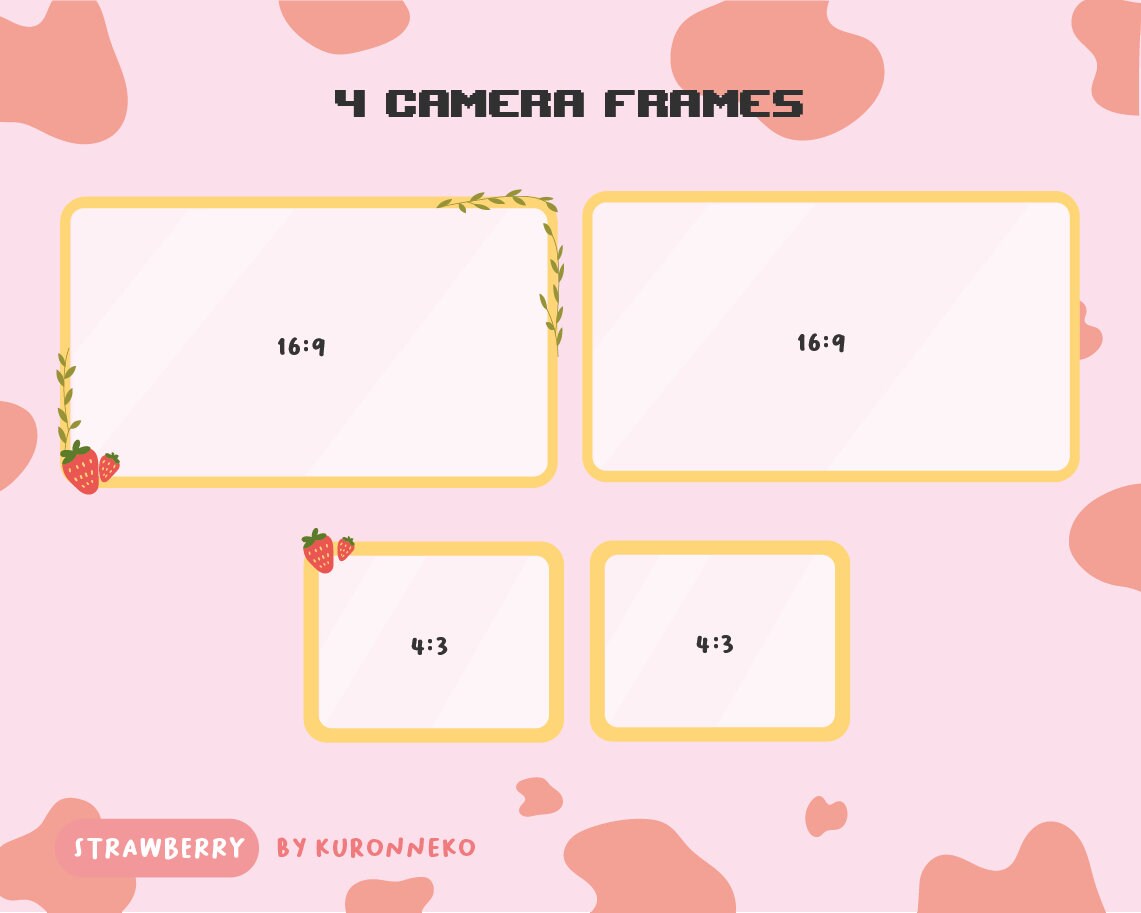 TWITCH OVERLAY/ Strawberry Stream Screen: Screens Cam Frames - Etsy