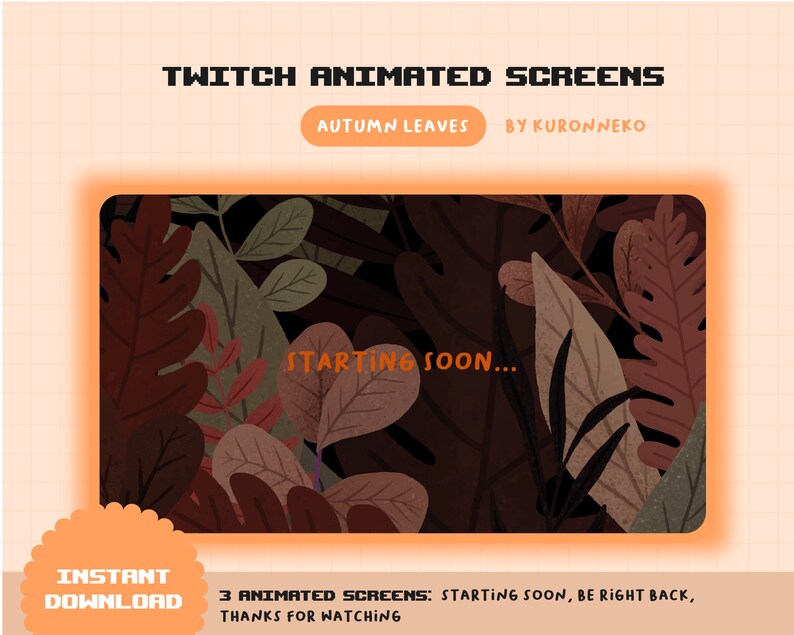 TWITCH ANIMATED SCREEN Autumn Leaves / Stream Screen : - Etsy