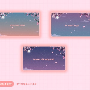 TWITCH ANIMATED SCREEN, Cozy Sky / Stream Screen : Starting Soon, Be ...