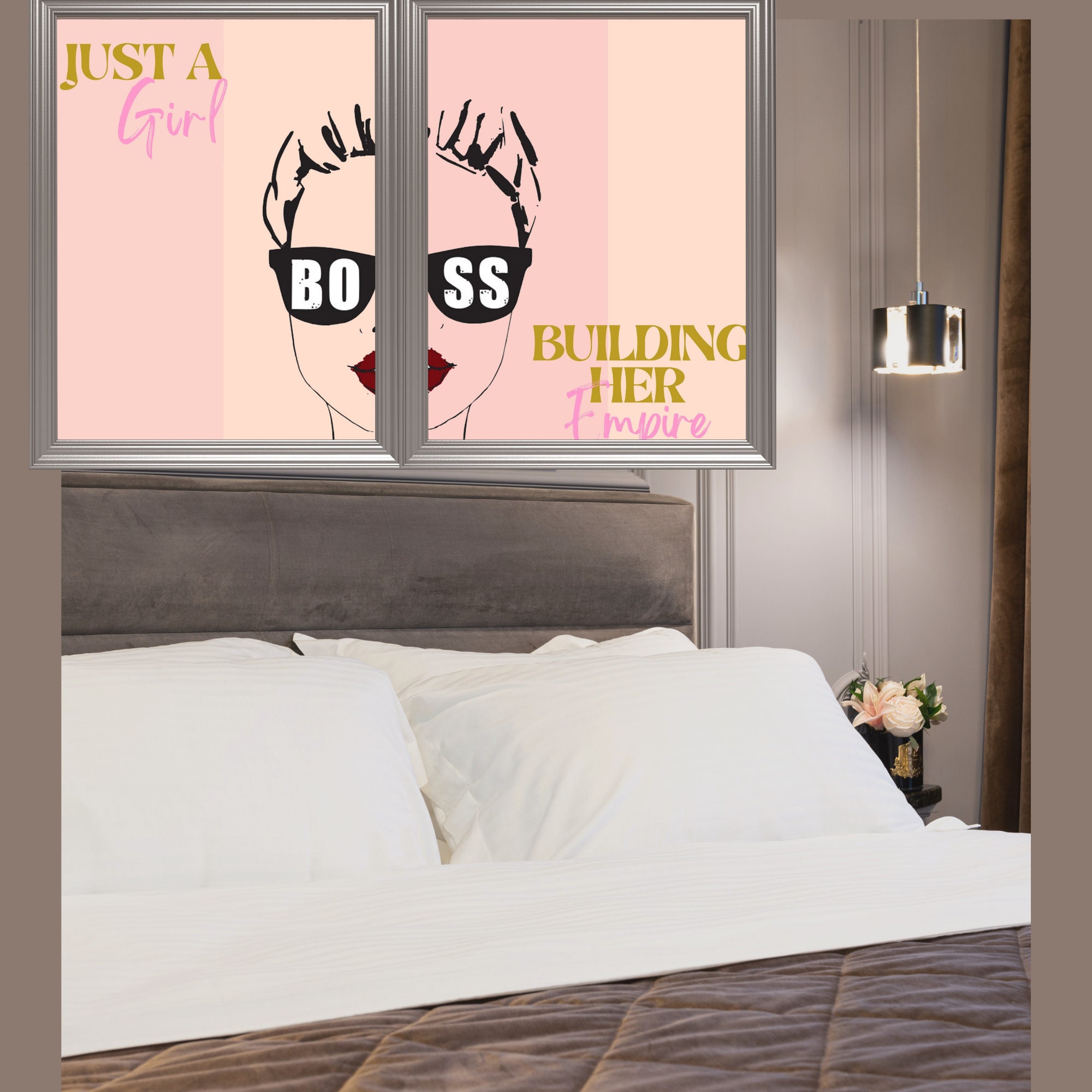 Pink Girl Boss Building Her Empire Wall Art Lady Boss Wall | Etsy