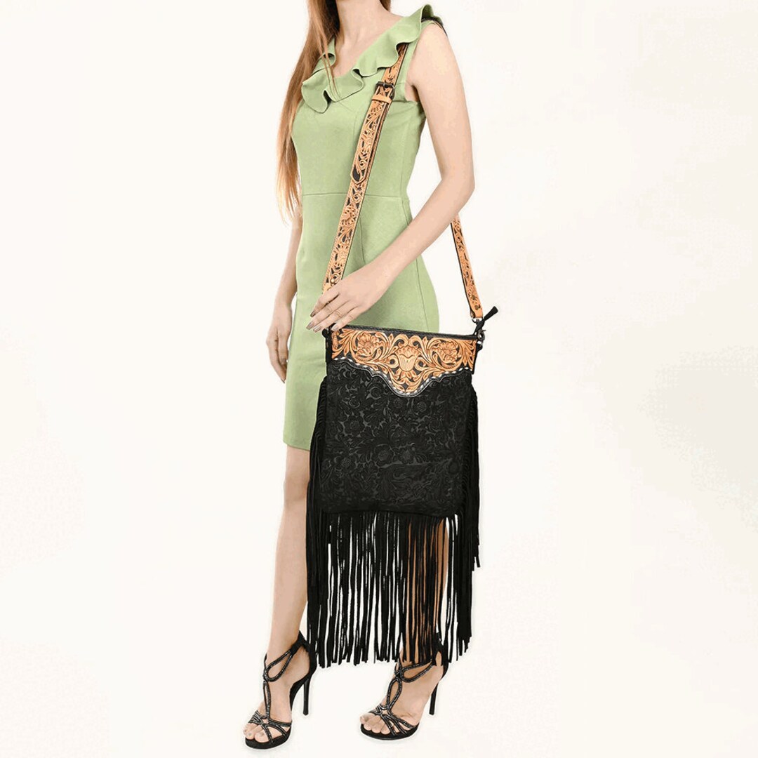 American Darling Lace & Leather Concealed Carry Crossbody Bag-tooled ...