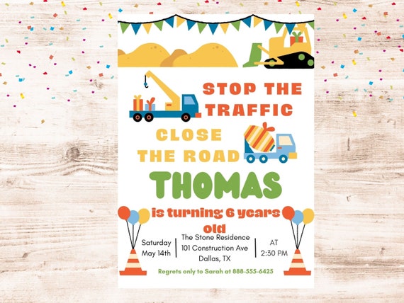 Invitations & Announcements Invitations Tractor Truck Theme Editable ...