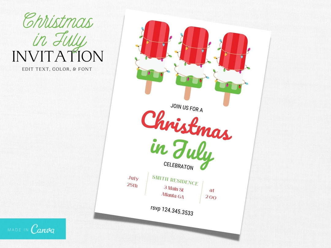 Christmas in July Invitation Christmas in July Summer Christmas Summer ...