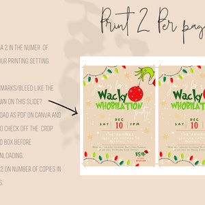 Wacky Ugly Sweater Christmas Party, Grinch Invitation, Wacky Tacky ...