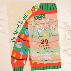 Ugly Sweater Christmas Party Invitation, Christmas Party Invite ...