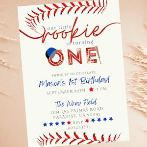 Rookie of the Year First Birthday Invitation, Our Little Rookie is ...