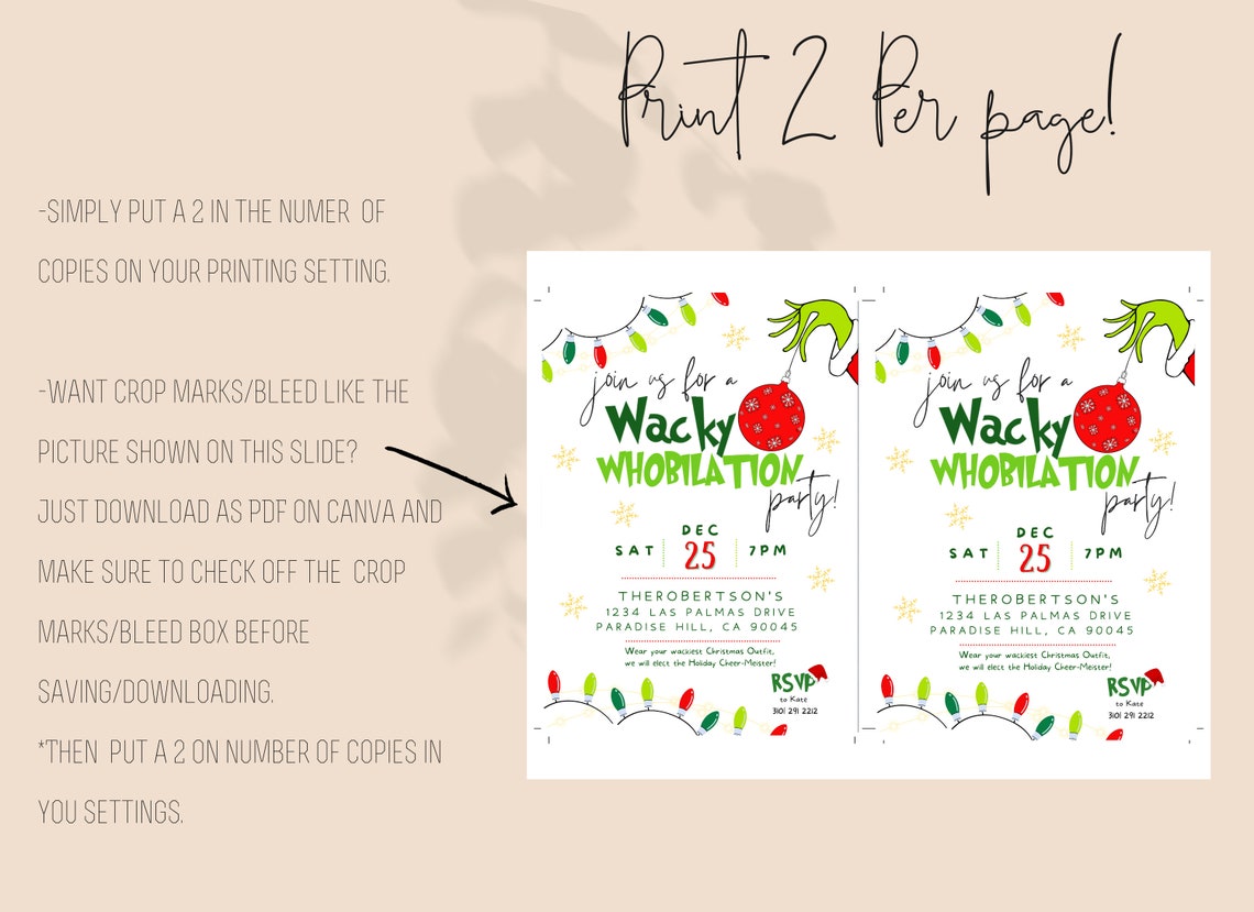 Wacky Ugly Sweater Christmas Party Grinch Invitation Wacky - Etsy
