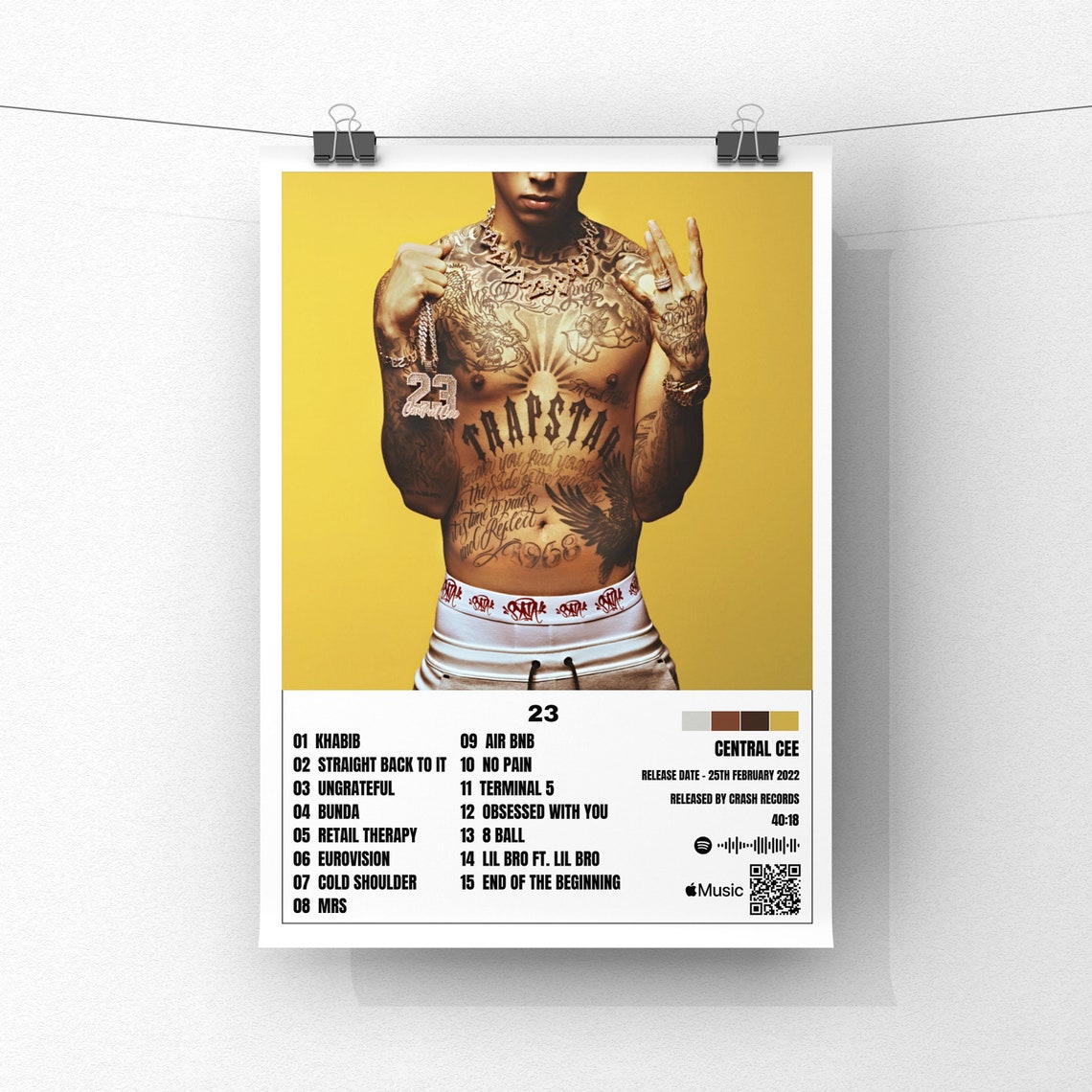 Album Poster 23 Central Cee A3 Glossy Print | Etsy