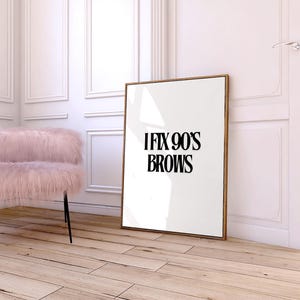 Brow Studio Decor, Brow Artist Wall Art Printables, Hairstylist Gift ...