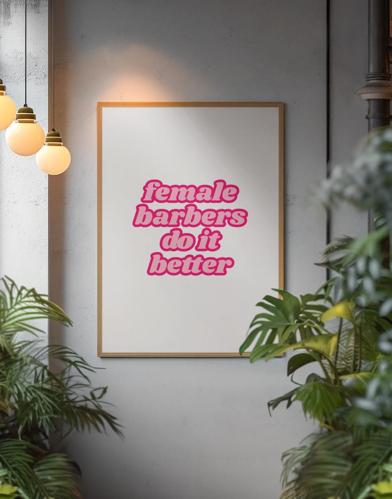 Female Barbers Wall Art, Female Barber Wall Decor, Lady Barber Wall Art ...