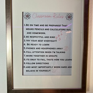 High School Classroom Rules Sign - Etsy